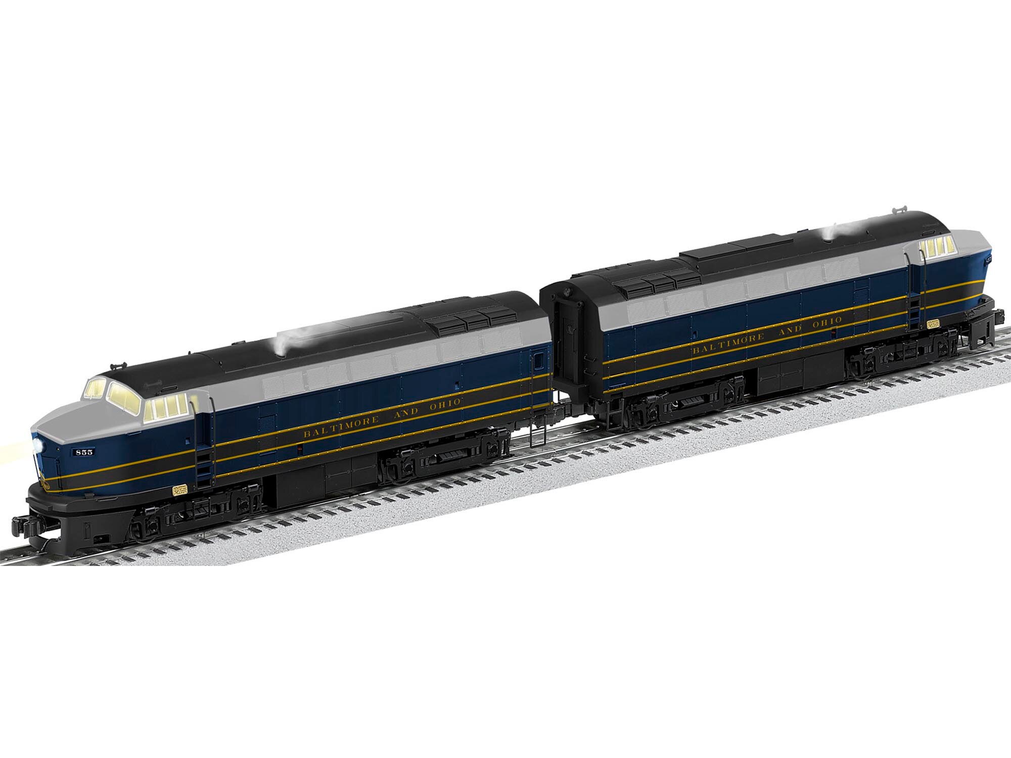 Baltimore & Ohio LEGACY Scale RF-16 Sharknose A-A Diesels (PWR #855 & DMY #857)